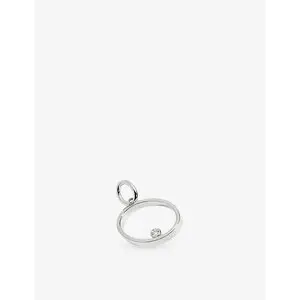 Monica Vinader Solitaire Diamond Initial O Pendant - Silver