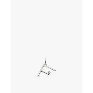 Monica Vinader Initial F Solitaire Lab-grown Diamond And Sterling Pendant - Silver