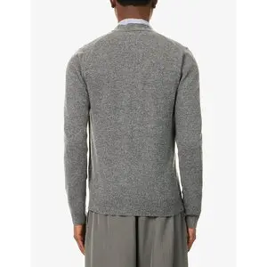 Play Comme Des Garcon Comme Des Garçons Play Embroidered Heart Brushed Wool Knit Cardigan