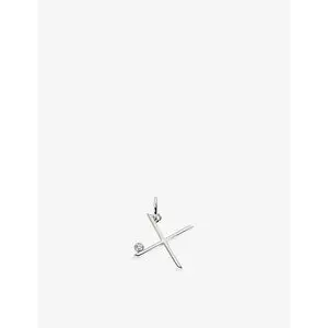 Monica Vinader Solitaire Diamond Initial X Pendant - Silver