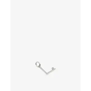 Monica Vinader Initial L Solitaire Lab-grown Diamond And Sterling Pendant Charm - Silver