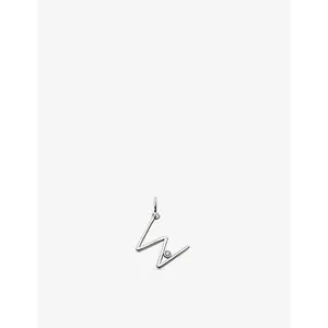 Monica Vinader Solitaire Diamond Initial Pendant - Silver