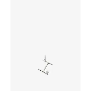 Monica Vinader Initial 'i' Solitaire Lab-grown Diamond And Sterling Pendant Charm - Silver