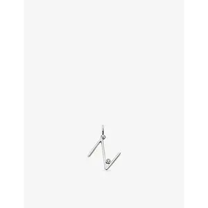 Monica Vinader Initial N Solitaire Lab-grown Diamond And Sterling Pendant Charm - Silver