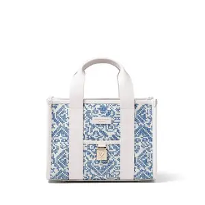 ASPINAL OF LONDON Mini Henley Tote - Blue/white