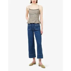 Paige Anessa High-rise Wide-leg Denim Jeans - Navigator