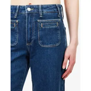 Paige Anessa High-rise Wide-leg Denim Jeans - Navigator