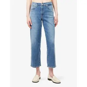 7 For All Mankind Stovepipe Straight-leg Stretch-denim Jeans - Oceanstone