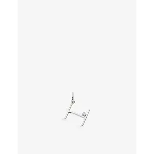 Monica Vinader Initial H Solitaire Lab-grown Diamond And Sterling Pendant Charm - Silver