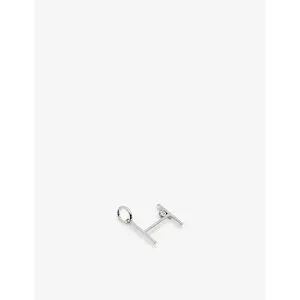 Monica Vinader Initial H Solitaire Lab-grown Diamond And Sterling Pendant Charm - Silver