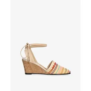 Valentino Garavani Cruisette 75 Embroidered Wedge Heels