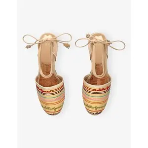Valentino Garavani Cruisette 75 Embroidered Wedge Heels