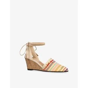Valentino Garavani Cruisette 75 Embroidered Wedge Heels