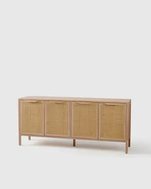 Quince Solid Wood And Rattan Sideboard
