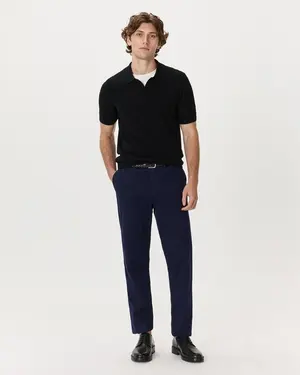Quince 100% Mongolian Cashmere Johnny Collar Polo Sweater - Black