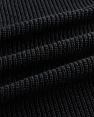 Quince Ribbed Shawl-collar Cardigan Sweater - Black