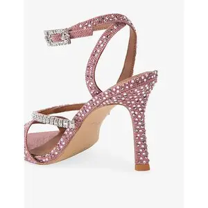 Kurt Geiger Crystal-embellished Woven Heeled Sandals