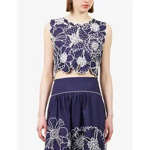 Farm Rio Richelieu Cotton Crop Top