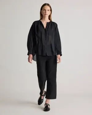 Quince Cotton-silk Voile Blouson Blouse