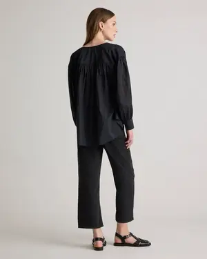 Quince Cotton-silk Voile Blouson Blouse