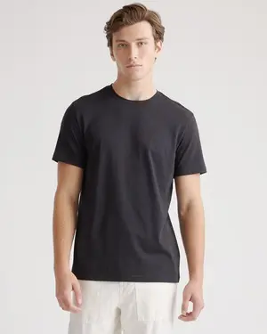 Quince Cotton Modal Crew Neck T-shirt - Bold Black