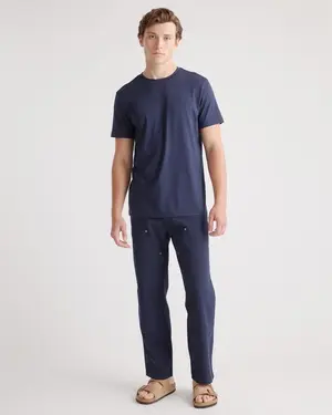 Quince Cotton Modal Crew Neck T-shirt - Deep Navy