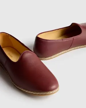 Quince Crafted Leather Slip-on Shoes - Bordeaux
