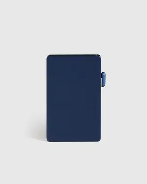 Quince Titanium Rfid Card Holder - Navy