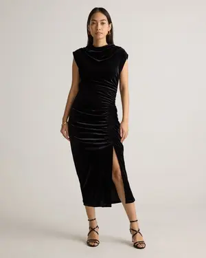 Black Silk Velvet Cocktail Dress