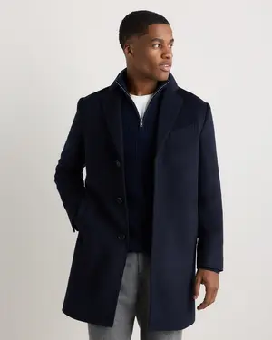 Quince 100% Mongolian Cashmere Car Coat - Navy