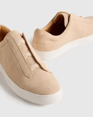 Quince Italian Suede Tailored Sneaker - Bone