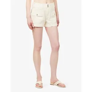 Paige Olivia High-rise Cargo Denim Shorts