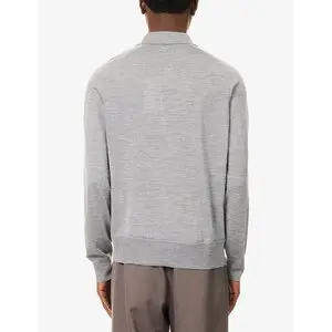 AMI Paris De Coeur Wool Knit Cardigan - Gris Chine/ Noir