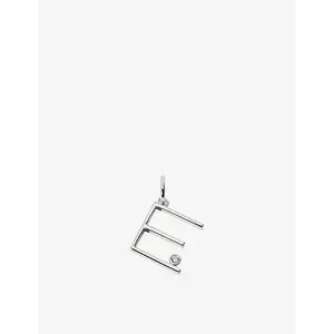 Monica Vinader Initial E Solitaire Lab-grown Diamond And Sterling Pendant Charm - Silver