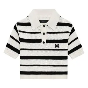 Amiri Striped Polo Shirt Black