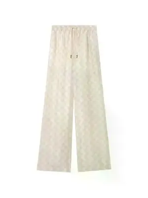 Burberry Checkerboard Silk Pyjama Trousers - Neutrals