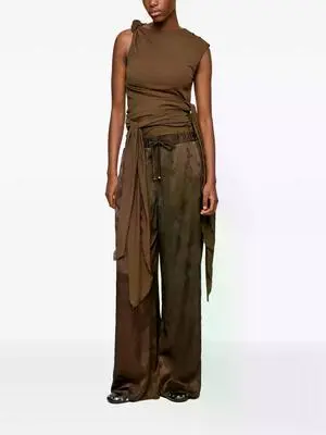 GANNI Floral Jacquard Drawstring Waist Trousers