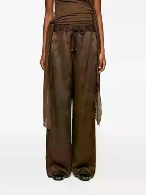 GANNI Floral Jacquard Drawstring Waist Trousers