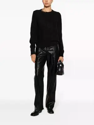 Patrizia Pepe Eyelet-embellished Distressed Jumper