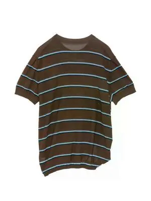 JNBY Striped Knit Top With Buckle Detail - Brown