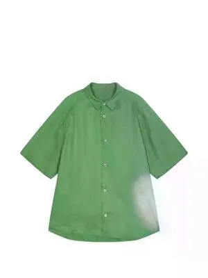 CROQUIS Polo-collar Short-sleeve Shirt - Green