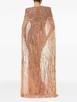 Jenny Packham Lotus Lady Bead-embellished Gown - Pink