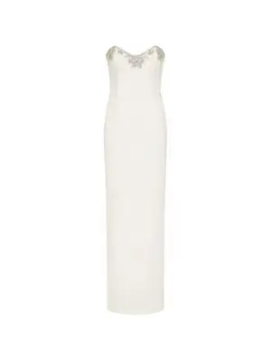 Rebecca Vallance Melva Strapless Beaded Maxi Dress - White