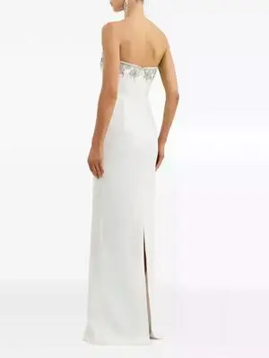 Rebecca Vallance Melva Strapless Beaded Maxi Dress - White