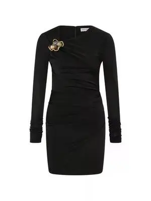 Rebecca Vallance Embellished Long-sleeve Mini Dress - Black