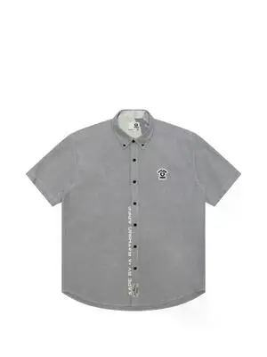 AAPE BY *A BATHING APE Logo-patch Short-sleeve Shirt - Grey