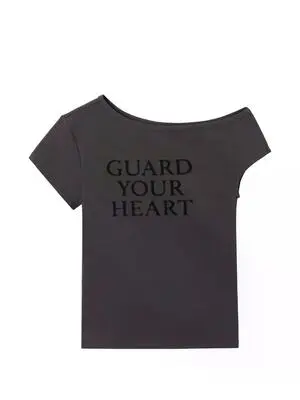 B+AB Asymmetric-neck T-shirt - Grey