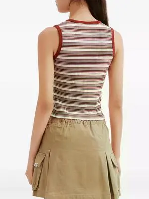 FINGERCROXX Striped Ribbed Tank Top - Neutrals
