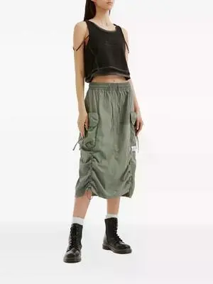 MUSIUM DIV. Layered Logo Print Cropped Top - Black