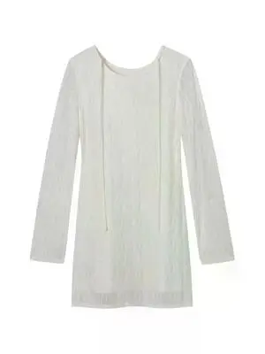 B+AB Lace-textured Long-sleeve Mini Dress